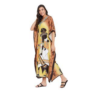 Gypsie Blu | Dresses | Gypsie Blu Maxi Vintage Dress V Neck Long Kaftan ...